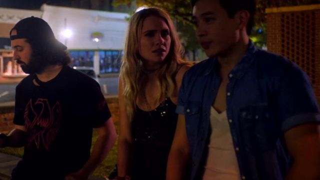 The shirt made of blue denim worn by Caleb (Hayden Szeto) in Summer ...