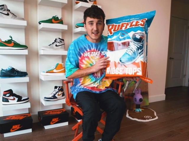 The pair of sneakers nike air jordan in the décor of Harrison Nevel on ...