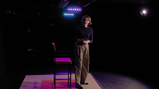 Beige Wide Leg pants worn by Phoebe Waller-Bridge in 73 Questions With ...