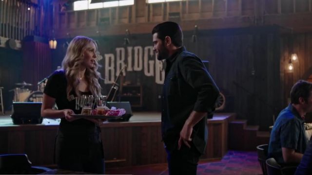 Levi’s Standard barstow western shirt onyx black worn by Trace Riley ...