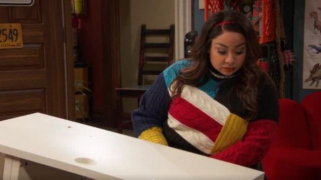 MSGM colorblock cable knit sweater worn by Raven Baxter (Raven-Symoné ...