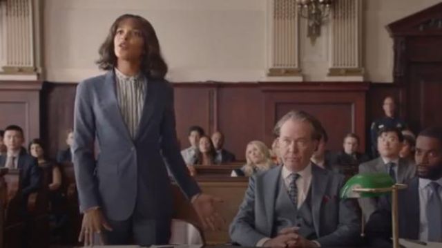 Theory Grey Gabe Blazer worn by Edie Palmer (Megalyn Echikunwoke) in ...