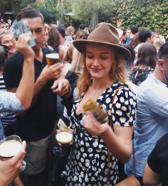 Black floral dress worn by Maddison Brown on the Instagram account ...