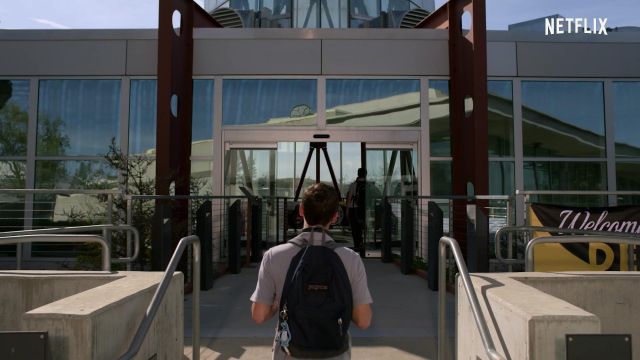 Jansport blue backpack used by Sam Gardner (Keir Gilchrist) in Atypical ...