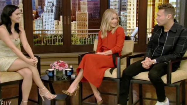 Gianvito Leopard-Print Calf-Cheveux Pompes porté par Kelly Ripa sur le ...