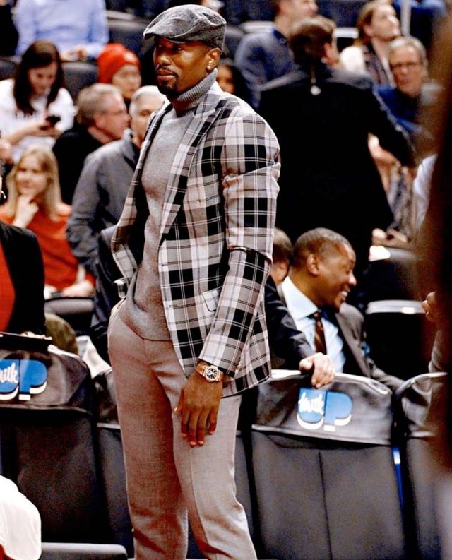 Black and white plaid blazer worn by Serge Ibaka on his Instagram ...