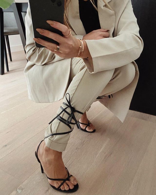 Lace Up Heels of Tia Lineker on the Instagram account @tialineker | Spotern