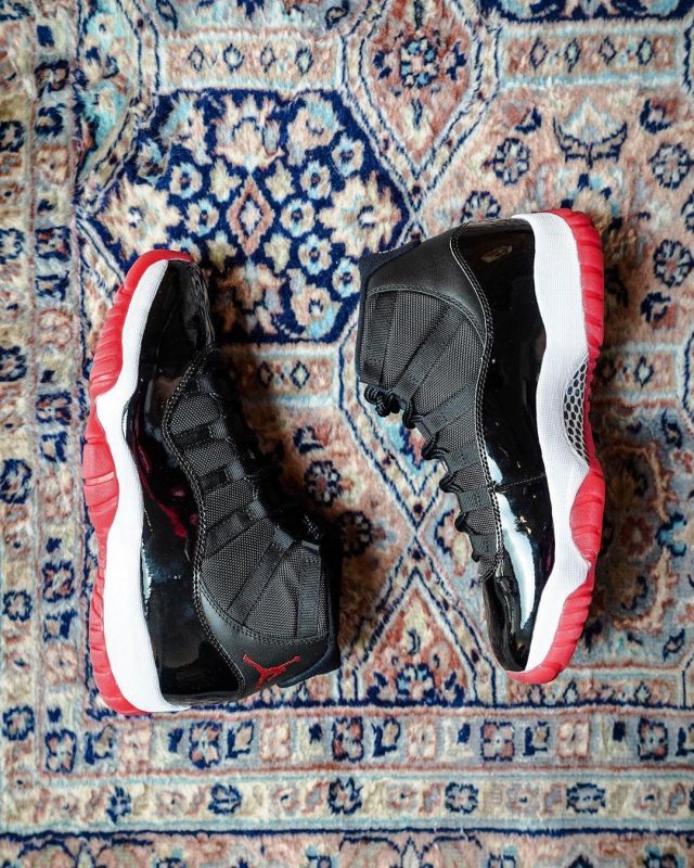 The pair of Nike Air Jordan 11 Retro Bred Foamer Simpson on his account ...