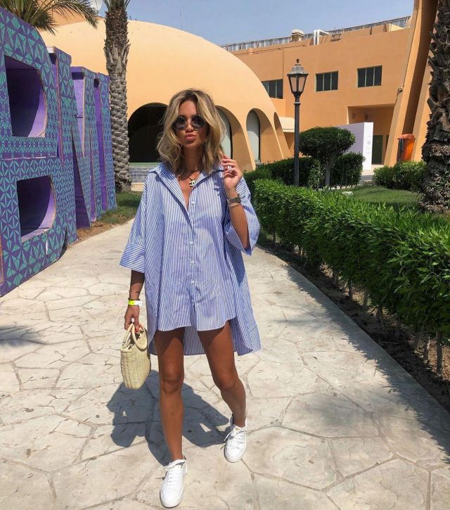 Striped Shirt of Emily Shak on the Instagram account @emilyshak | Spotern