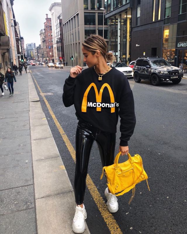 Leather Pants of Emily Shak on the Instagram account @emilyshak | Spotern