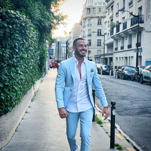Costume sky blue from Julien Berthier on the account Instagram of ...