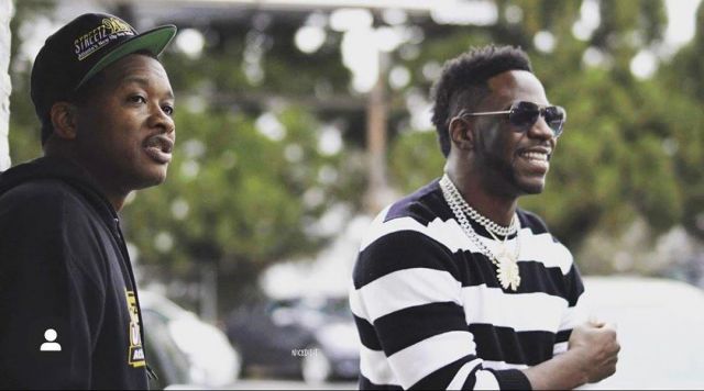 The sweater in stripe worn by Young Dro on the account Instagram of ...