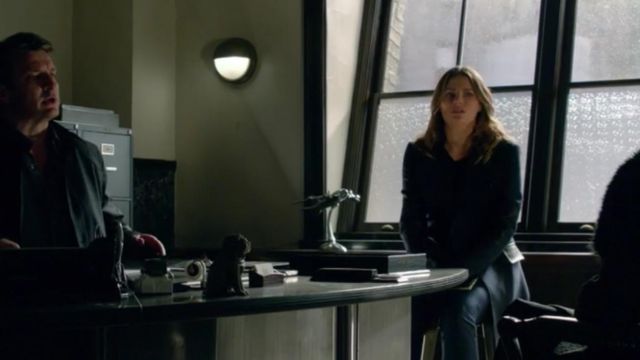 The airplane art deco metal on the office of a private detective Castle ...