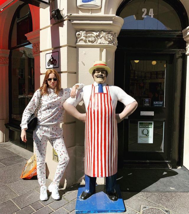 Tossed Floral Print Sweater worn by Karen Gillan on the Instagram ...