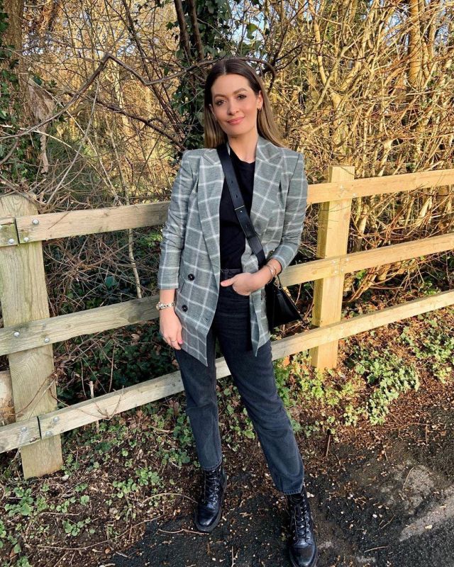 Check Linen Blaz­er of Charlotte Rose on the Instagram account ...