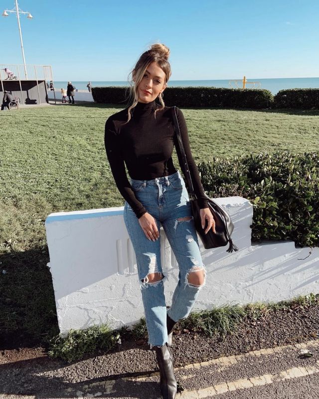 Leather Heeled An­kle Boots of Charlotte Rose on the Instagram account ...