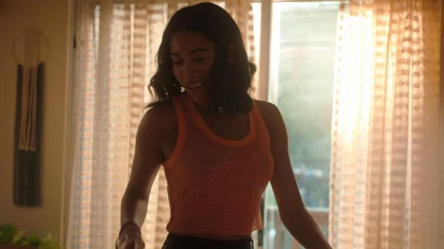 Orange and transparent t-shirt worn by Addy Hanlon (Herizen Guardiola ...