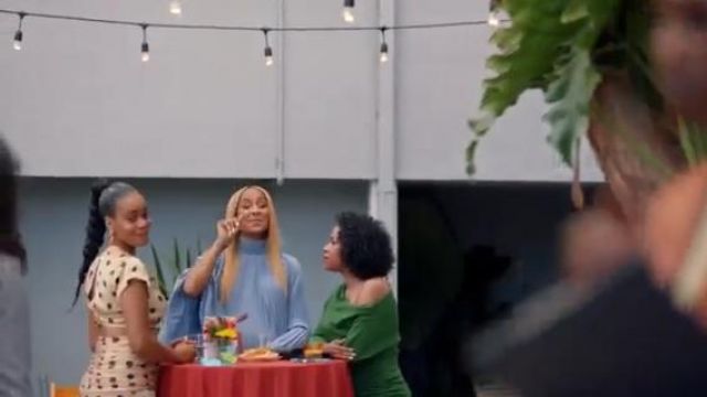 Beige & Black Pol­ka Dot Skirt worn by Condola (Christina Elmore) in ...