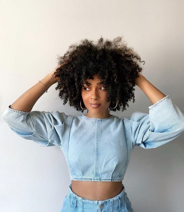 El top en jeans con mangas de globo que usó Axelle Elle en su cuenta de ...