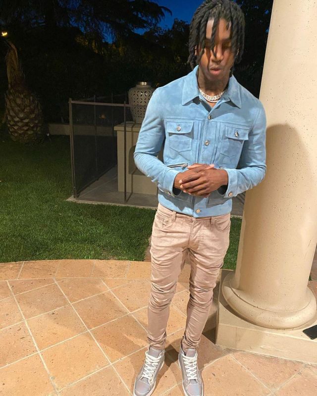 The jacket in suede Amiri worn by POLO G on his account Instagram @polo ...