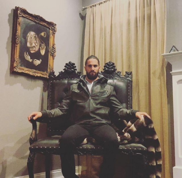 The leather jacket worn by the wrestler Seth Rollins on his account ...