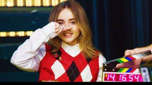 Outfits of Work It Movie: Sabrina Carpenter wears Argyle Red Crop Top ...