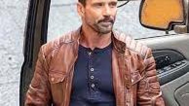 Brown leather jacket worn by Roy Pulver (Frank Grillo) as seen in Boss ...