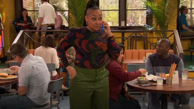 Farm Rio Tropical Tapestry Ribbed Bodysuit worn by Raven Baxter (Raven ...