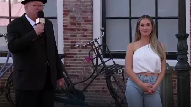 Cheryl Creations One-Shoul­der Crop Top worn by Rachel Recchia as seen ...