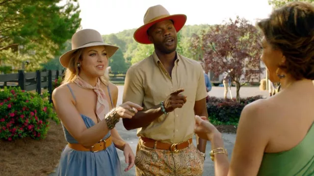 Etro Graphic-Print Straight-Leg Trousers worn by Jeff Colby (Sam ...