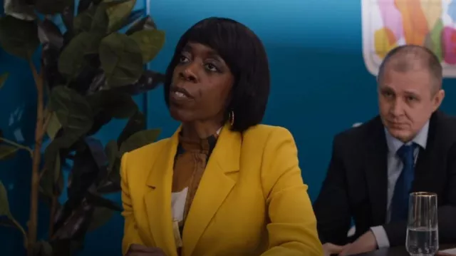 Zara Yellow Blazer worn by Marla (Lisa Codrington) as seen in Children ...