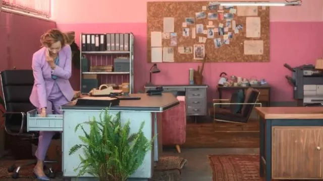 Zara Lilac Blaz­er and Belt­ed Pants worn by Hattie Wilson (Jennifer ...