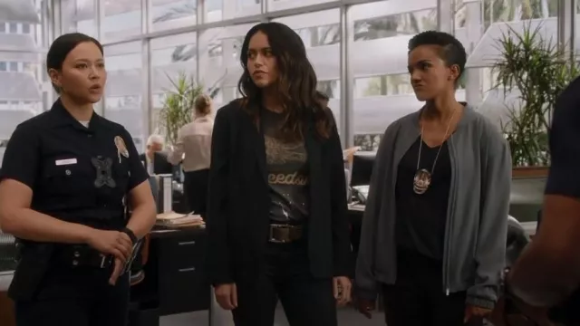 Chaser Freedom Eagle Tee worn by Angela Lopez (Alyssa Diaz) as seen in ...