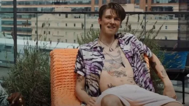 All Saints Kanha Animal Print Shirt worn by Austin Boyer (Grant Anstine ...