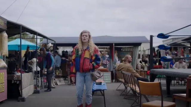 Vintage G-III Leather Colorblock Patchwork Jacket worn by Karen (Lexie ...