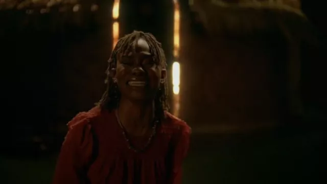 Q & A Clip-Dot Ruffled Top worn by Cleo Sowande (Omono Okojie) as seen ...