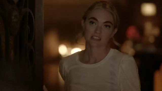 A.L.C. Puffed Sleev Tee worn by Lizzie Saltzman (Jenny Boyd) as seen in ...