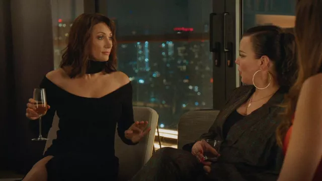 Monse Off Shoulder Turtleneck Arch Dress worn by Quinn Tyler (Laura Benanti) as seen in Younger ...