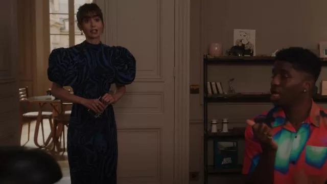 Rotate Puff Sleeved Dusk Top worn by Emily Cooper (Lily Collins) as ...