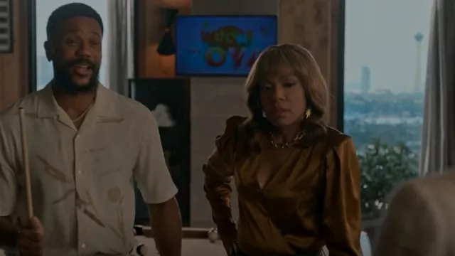 Kenneth Jay Lane Large Fan 22K Gold-Plated Drop Earrings worn by Tasha ...