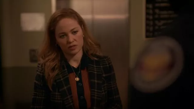 Veronica Beard Oria Checked Blazer worn by Angie Polaski (Erika ...