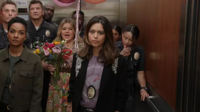 Cinq A Sept Kylie Crystal Embellished Blazer worn by Angela Lopez ...