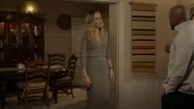 Anine Bing Julian Ribbed Pencil Skirt worn by Laura Fine-Baker (Monet ...