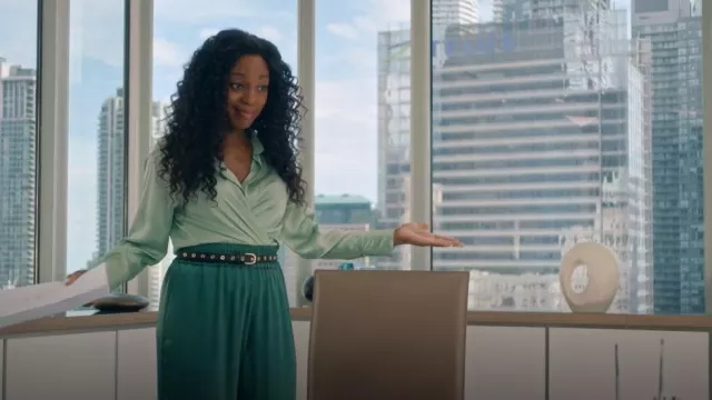 Zara Satin Shirt worn by Sloane Mitchell (Enuka Okuma) as seen in ...