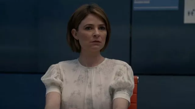 Rebecca Taylor Short Sleeve Toile Blouse worn by Taylor Rentzel ...