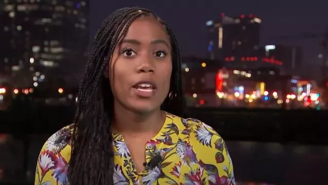 J. Crew Silk Pleated Popover worn by Priscilla Thompson as seen in ...