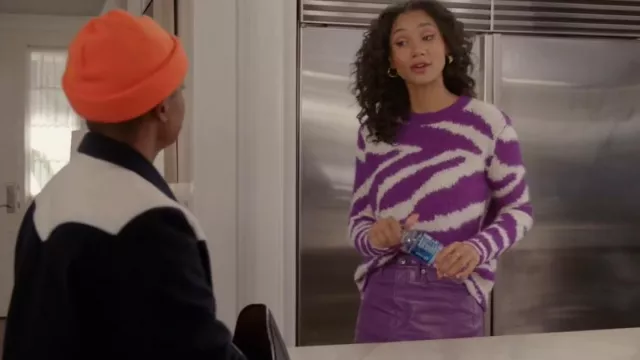 Dries Van Noten In­tar­sia Wool-Blend Sweater worn by Layla Keating ...