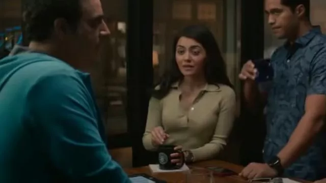 Polo Ralph Lauren Rib-Knit Long Sleeve Polo worn by Lucy Tara (Yasmine ...