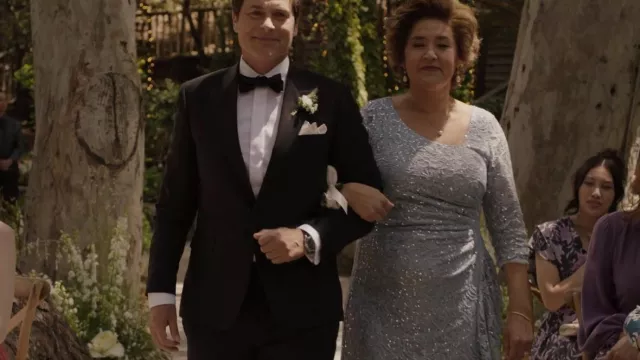 Alex Evenings Sequin Lace Ruffle Gown worn by Andrea Reyes (Roxana Brusso) as seen in 9-1-1 ...