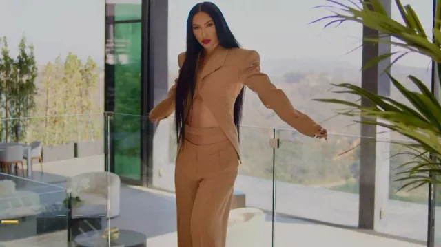 Mugler Cut-Out Tailored Trousers worn by Bre Tiesi as seen in Selling ...